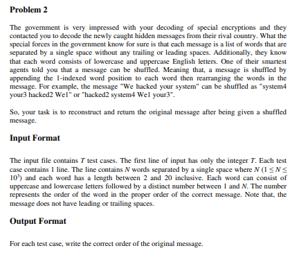 Solved Problem 2 The government is very impressed with your | Chegg.com