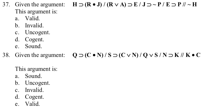 Solved E 37 Given The Argument HƏ R •j R V A