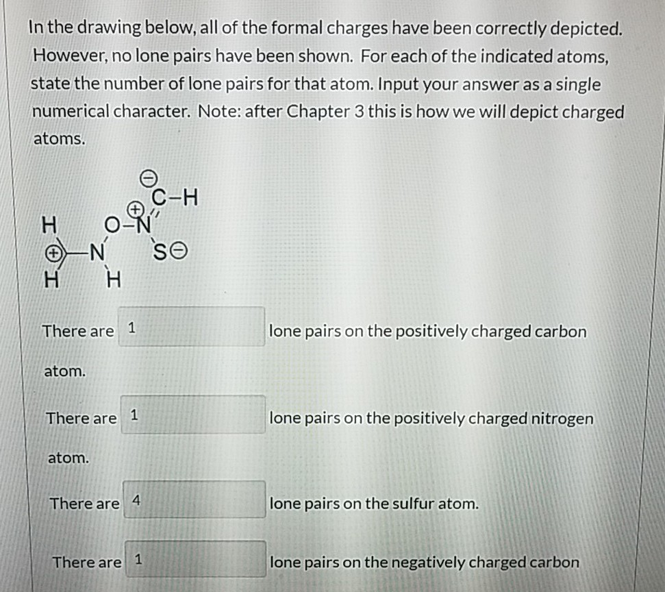 Solved In the drawing below, all of the formal charges have | Chegg.com
