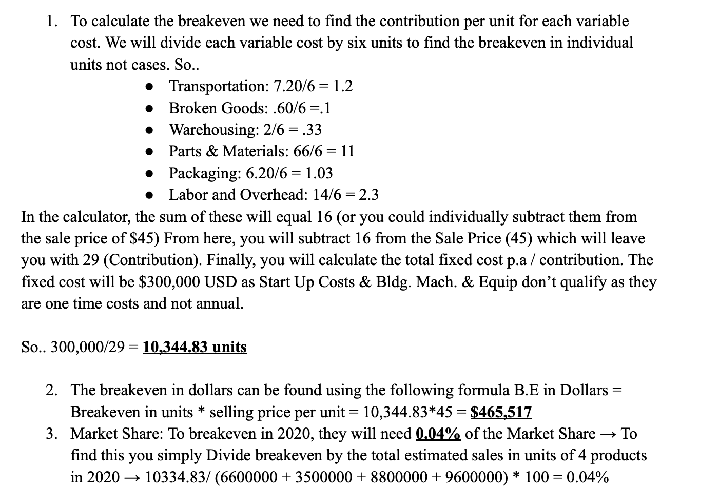 Solved Calculate breakeven with a 5% return on sales, | Chegg.com