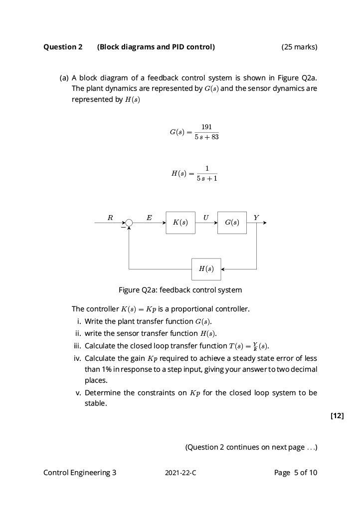 Solved \r\n(b) A series of closed loop step responses were | Chegg.com