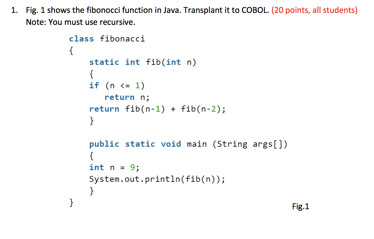 Solved I need a COBOL recursive program to calculate 9th | Chegg.com