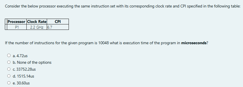 Solved Consider the below processor executing the same | Chegg.com
