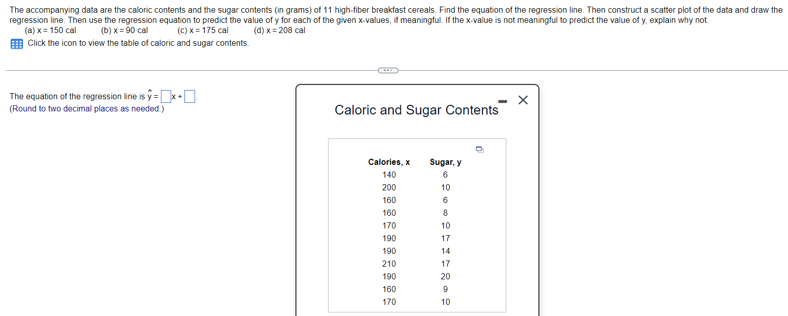 Solved (a) x=150cal(b) x=90 | Chegg.com