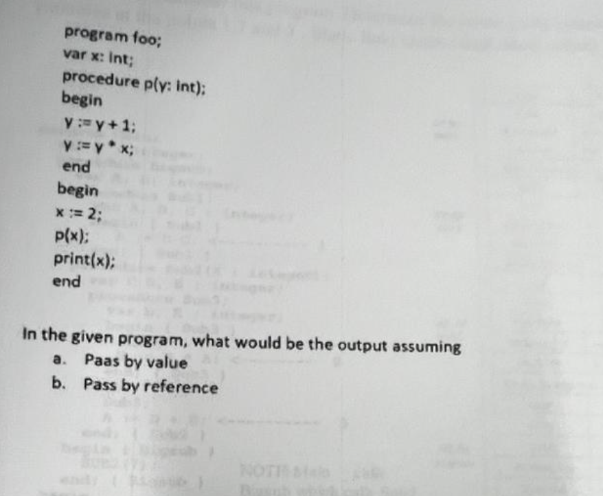 Solved Program Foo Var X Int Procedure Py Int 6339