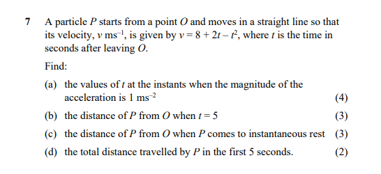 Solved 7 A particle P starts from a point O and moves in a | Chegg.com