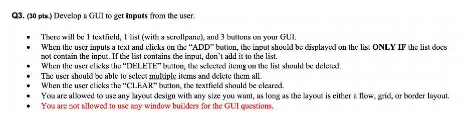 Solved Java Homework Oop You Need To Develop A Gui That