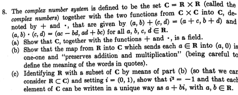 Solved 8. The complex number system is defined to be the set | Chegg.com