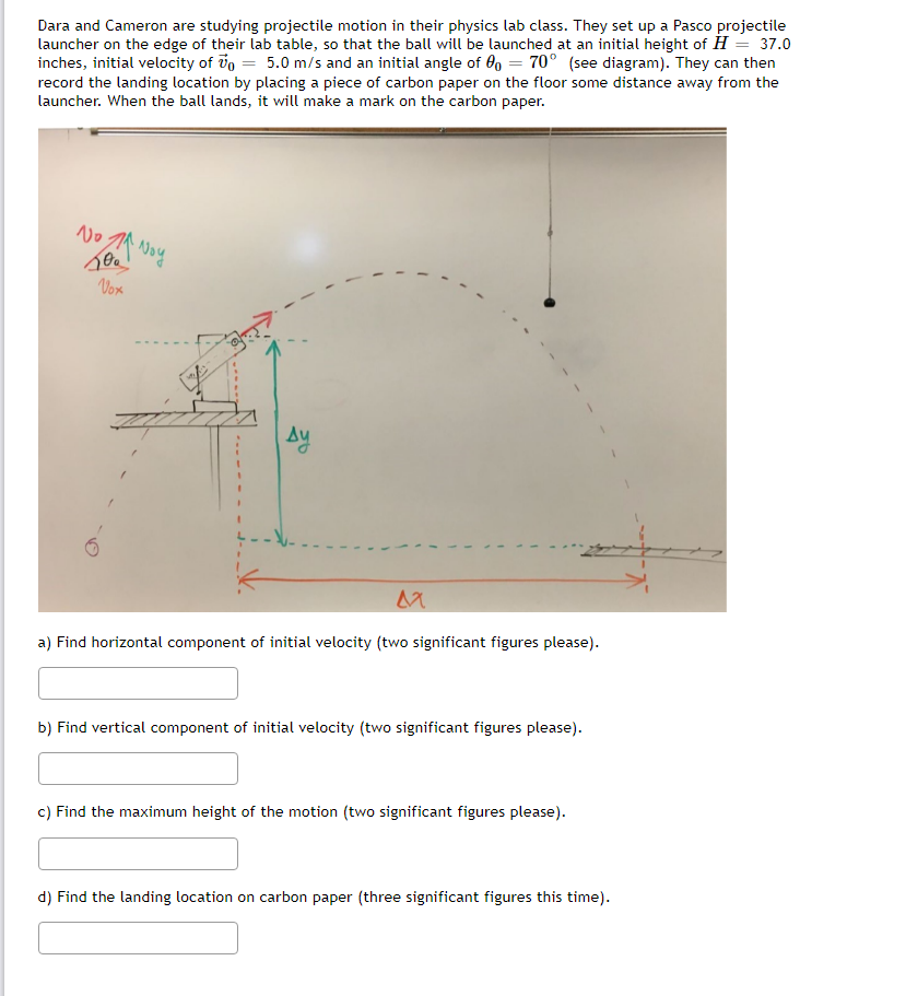 Solved Dara and Cameron are studying projectile motion in | Chegg.com