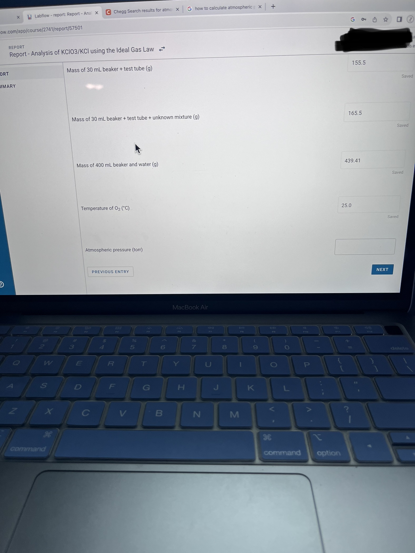 × W Labflow - report: Report - Ana × C Chegg Search | Chegg.com