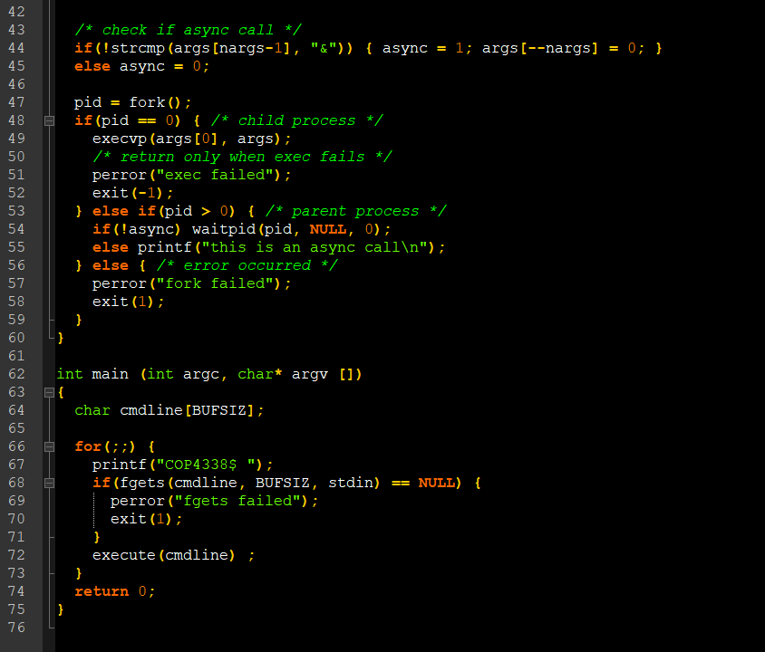 1. Carefully study the examples provided: fork.c, | Chegg.com