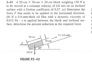 Solved A 50-cm times 30-cm times 20-cm block weighing 150 N | Chegg.com