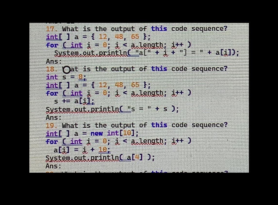 Solved 17. What is the output of this code sequence? int | Chegg.com