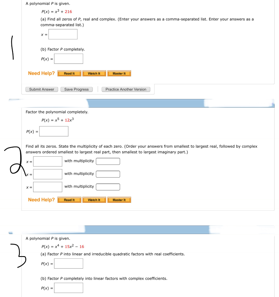 Solved A polynomial P is givern P(x) -x3 216 (a) Find all | Chegg.com