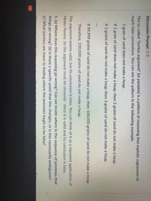 The so-called "Sorites argument" [or paradox] is a | Chegg.com
