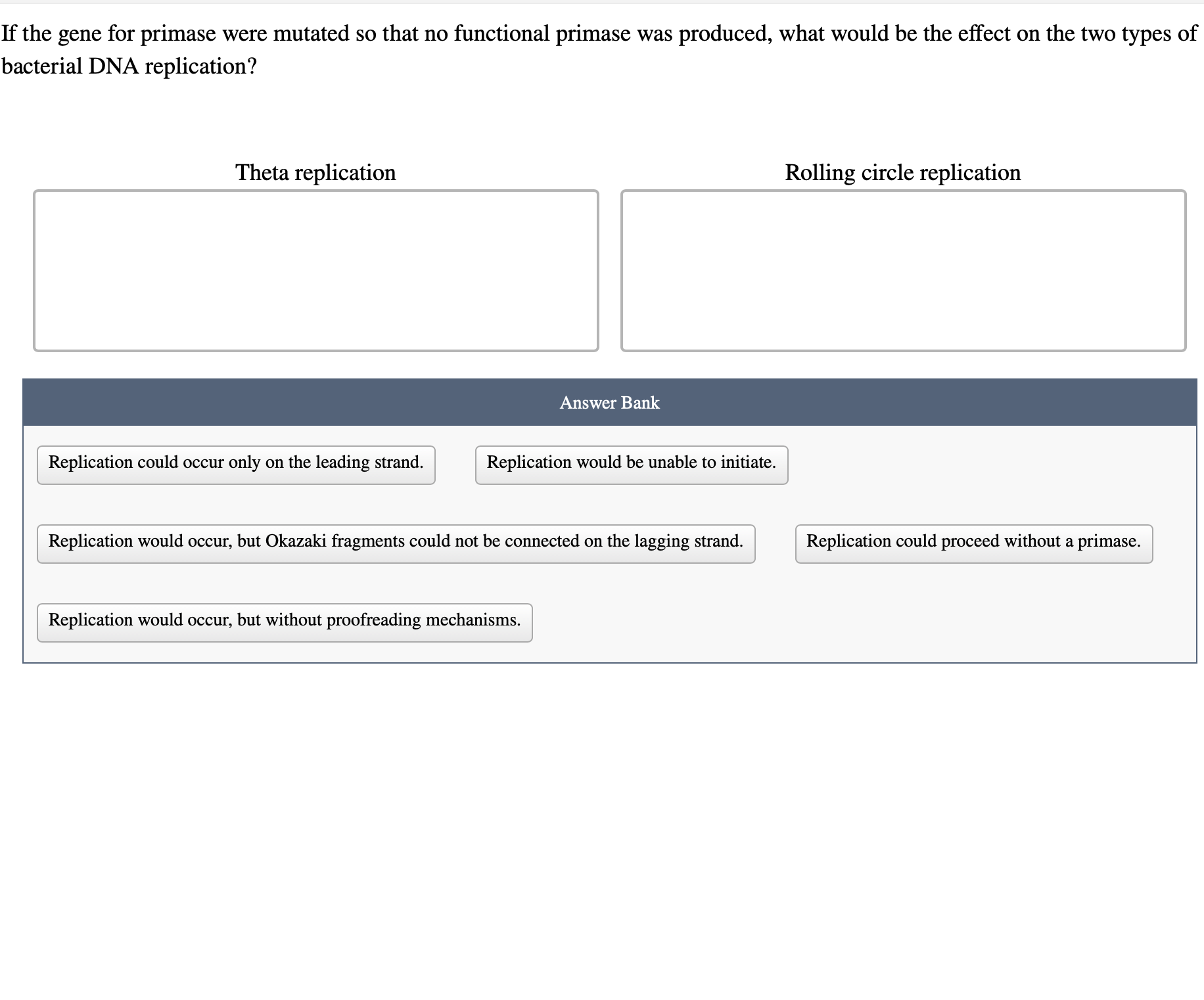 Solved If the gene for primase were mutated so that no | Chegg.com