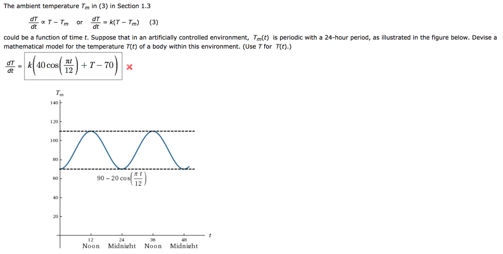 Solved The ambient temperature Tm in (3) in Section 1.3 | Chegg.com