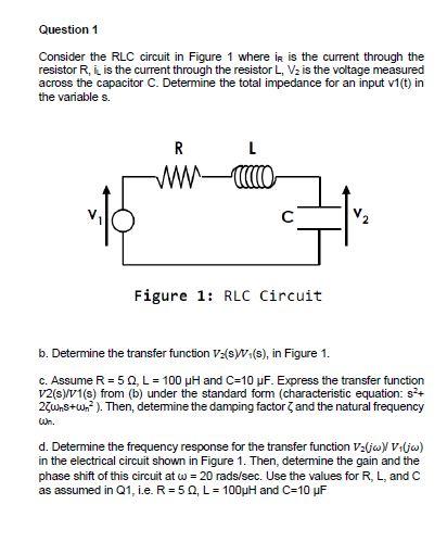 Solved Consider the RLC circuit in Figure 1 where iR is the | Chegg.com