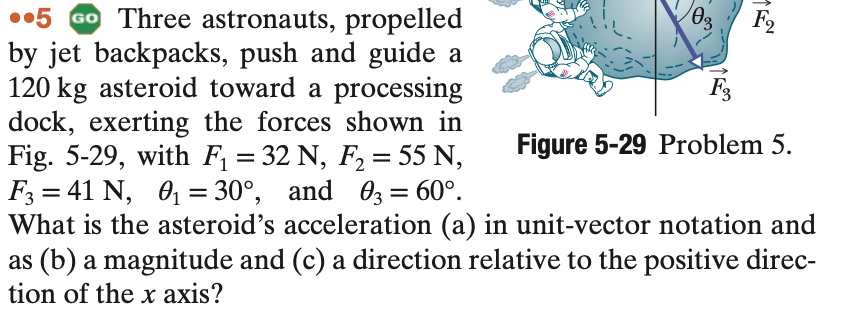Solved 5 GO Three astronauts, propelled by jet backpacks, | Chegg.com
