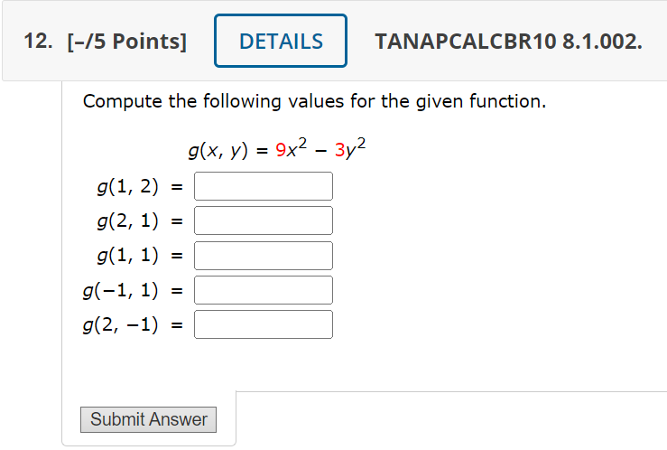 Solved Compute the following values for the given function. | Chegg.com