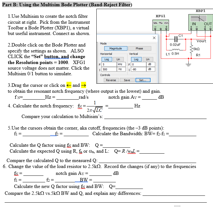 Solved XBP1 XFG1 IN OUT XOLS C1 Part B: Using the Multisim | Chegg.com