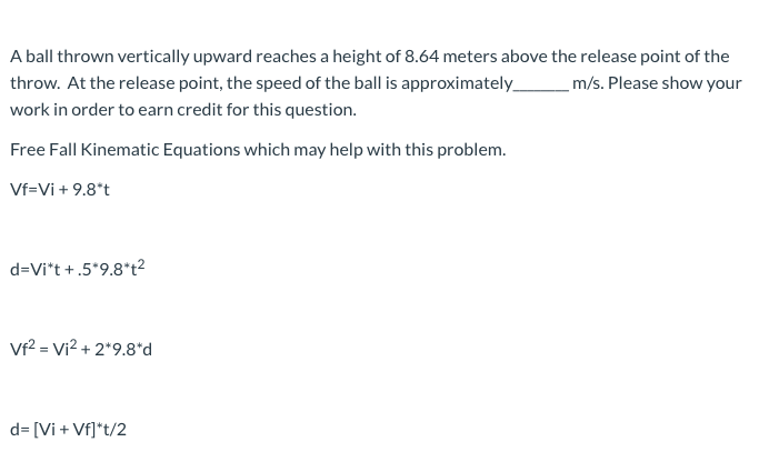Solved A ball thrown vertically upward reaches a height of | Chegg.com