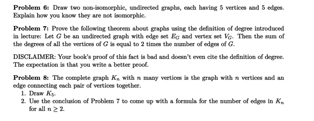 Solved Problem 6: Draw two non-isomorphic, undirected | Chegg.com