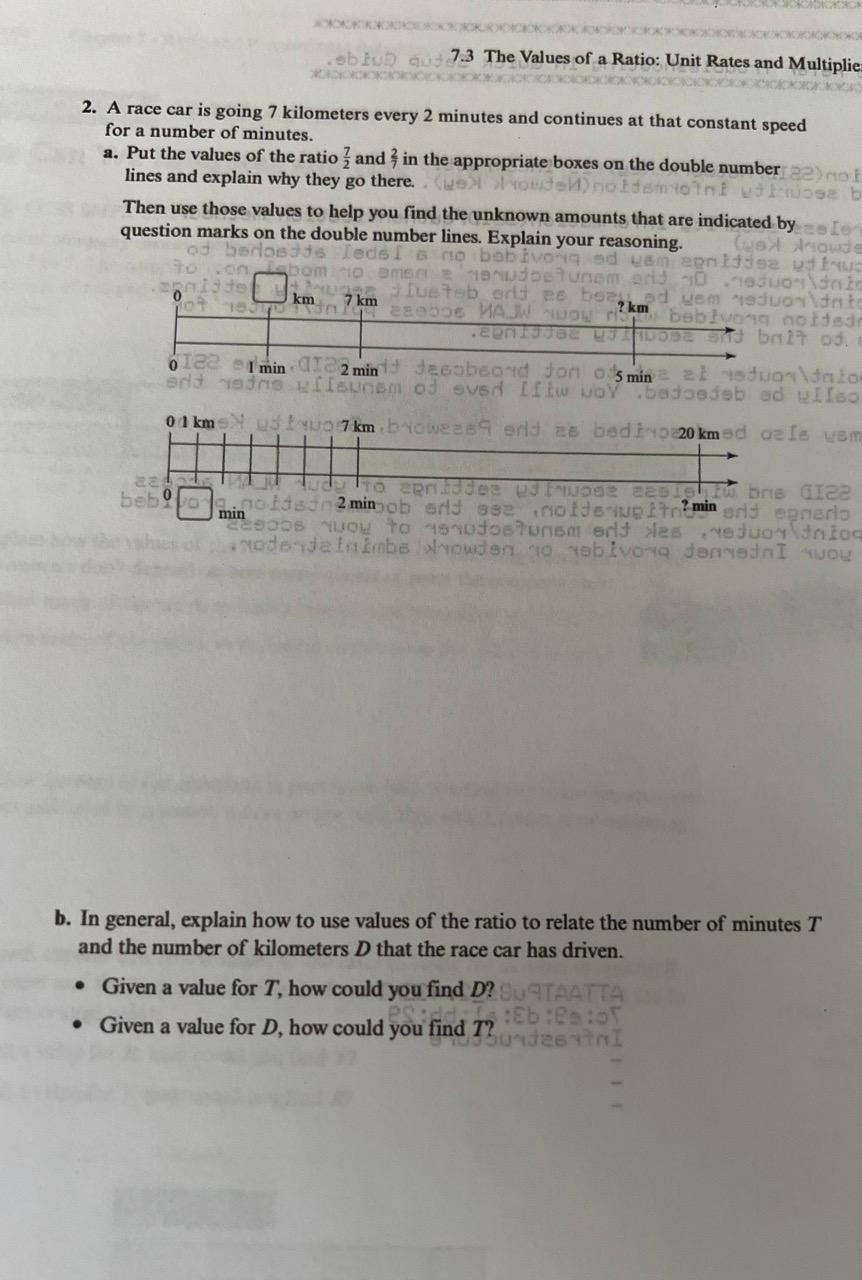 Solved 2. A race car is going 7 kilometers every 2 minutes | Chegg.com