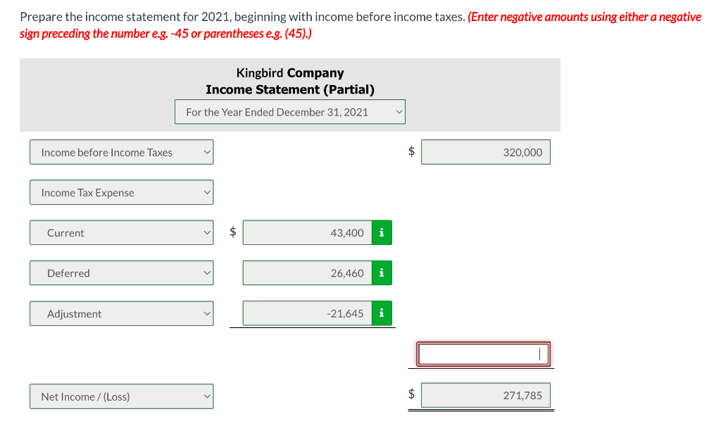 Solved Prepare the income statement for 2021, beginning with | Chegg.com