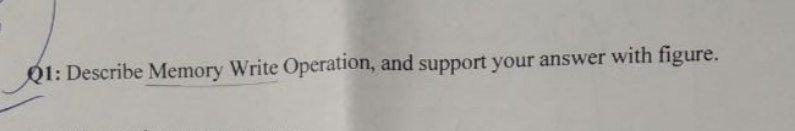 Solved Q1: Describe Memory Write Operation, and support your | Chegg.com