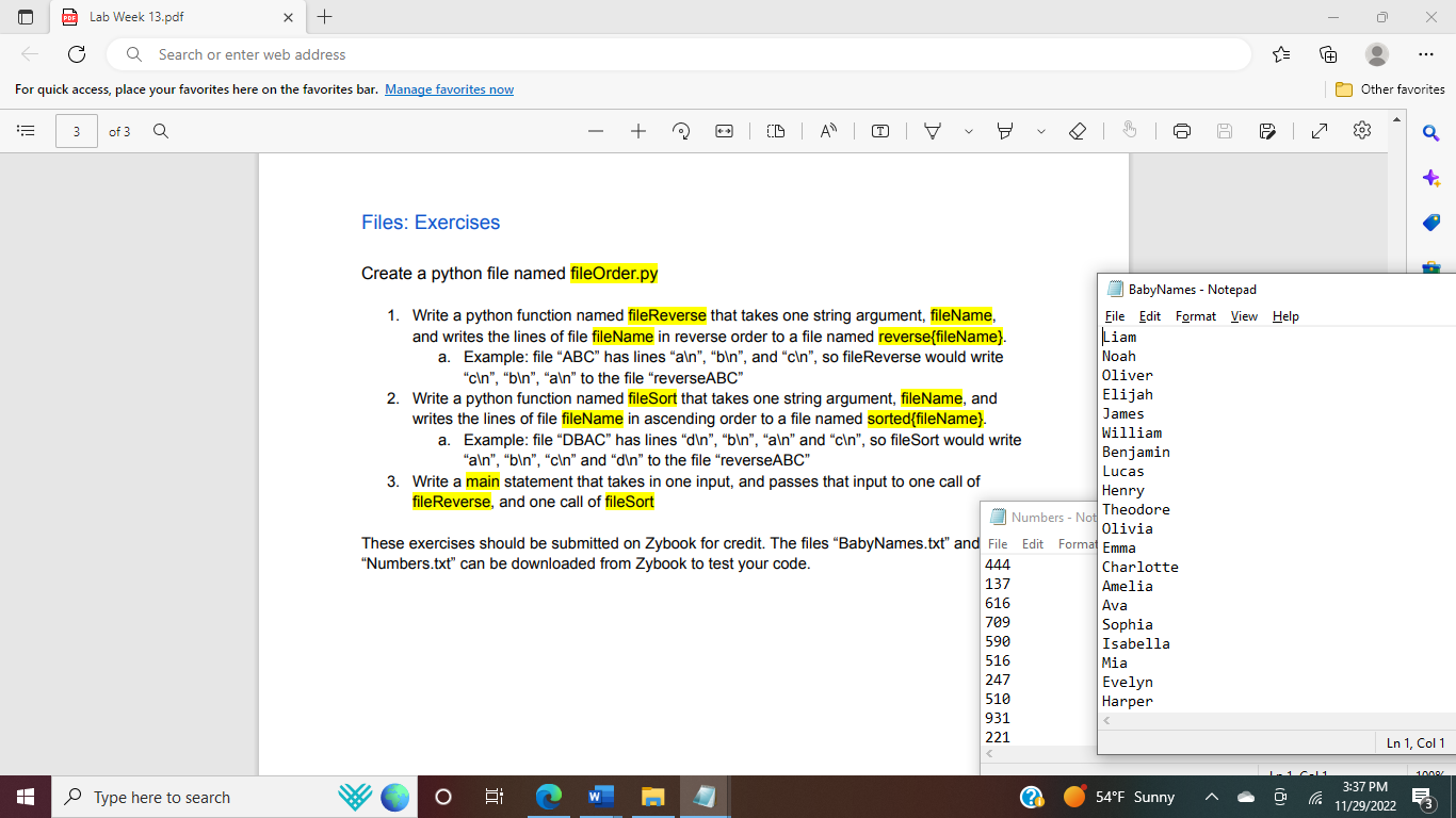 Solved 1. Write a python function named fileReverse that | Chegg.com