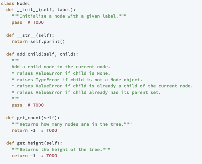 Class Node Def init self Initialise A Node Chegg