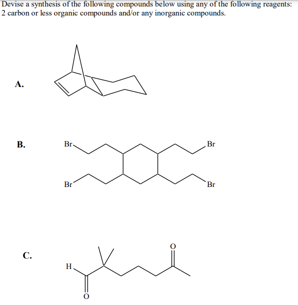Solved Devise a synthesis of the following compounds below | Chegg.com