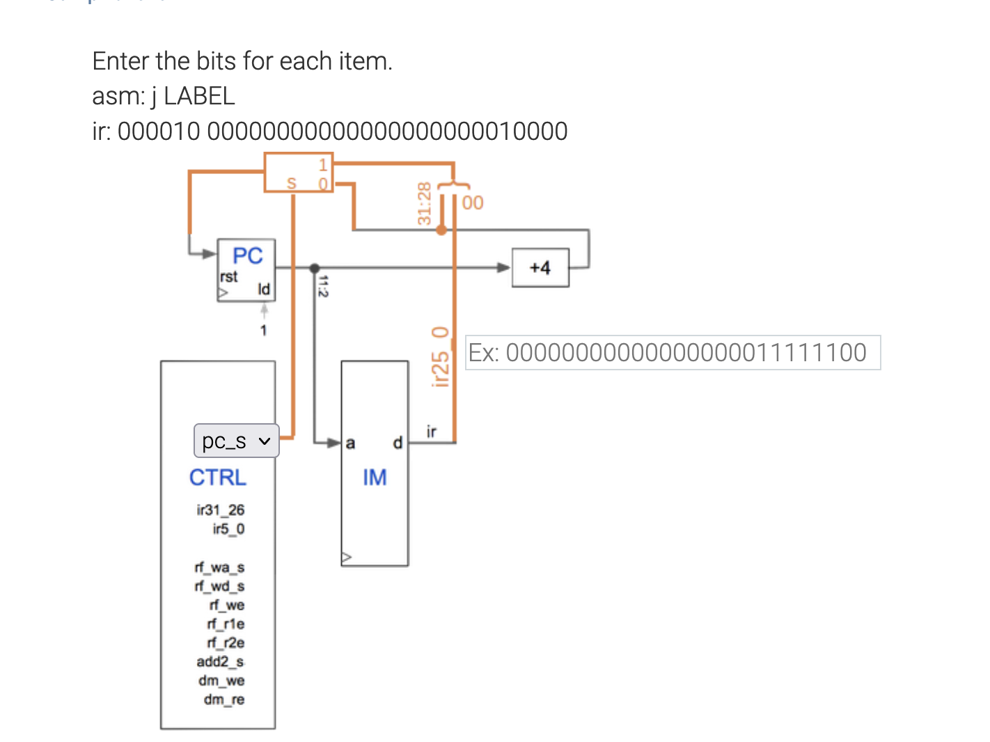 Solved Enter the bits for each item.asm: j LABELir: | Chegg.com