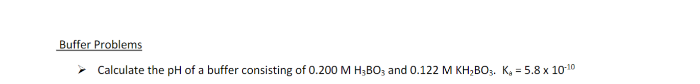 Solved Buffer Problems Calculate the pH of a buffer | Chegg.com