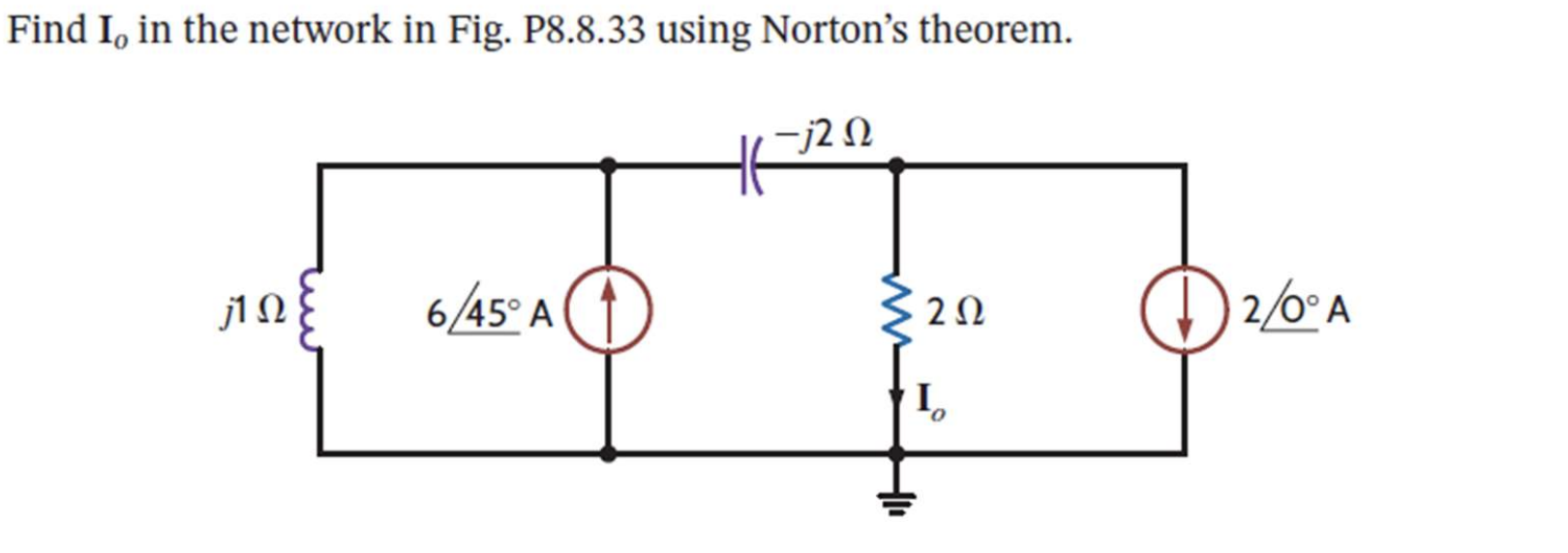 Solved Find I0 in the network in Fig. P8.8.33 using Norton's | Chegg.com