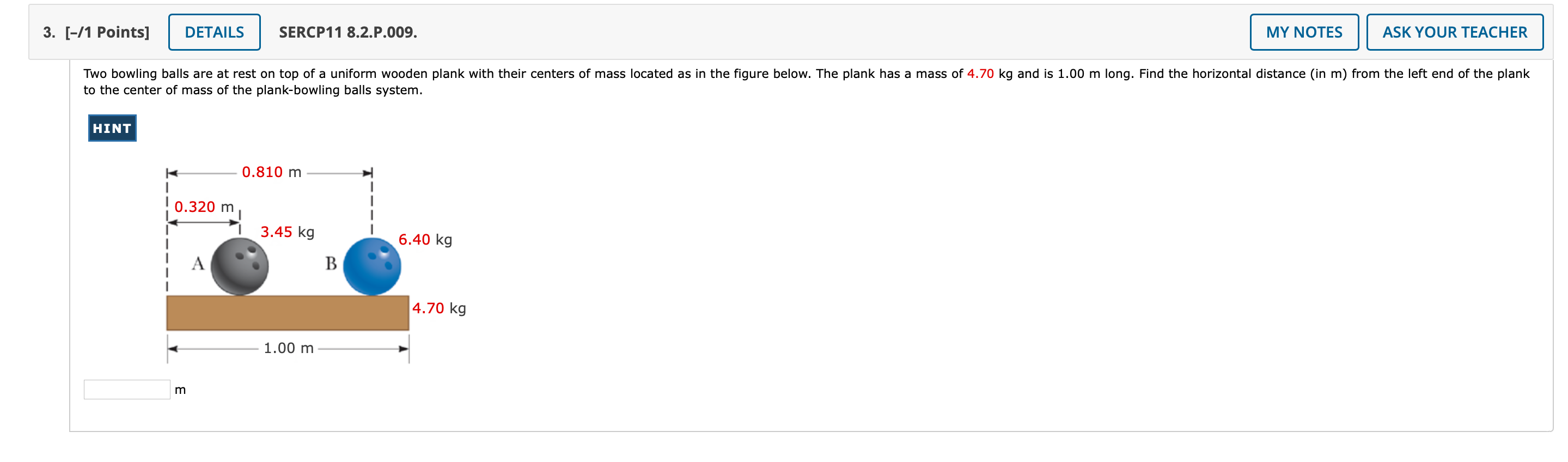 Solved 3. [-/1 Points] DETAILS SERCP11 8.2.P.009. MY NOTES | Chegg.com