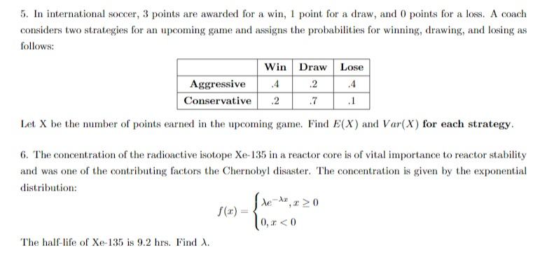 Solved 5. In international soccer, 3 points are awarded for | Chegg.com
