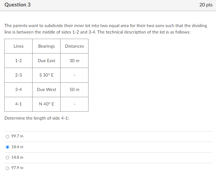 Solved Question 3 20 pts The parents want to subdivide their | Chegg.com