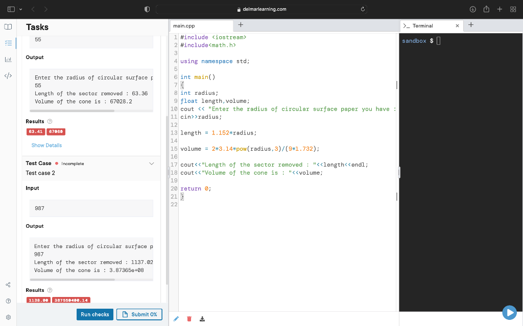 Solved Fix my code for me so Cengage can give me a 100% I | Chegg.com