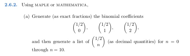 Solved 2.6.2. Using MAPLE or MATHEMATICA, (a) Generate (as | Chegg.com