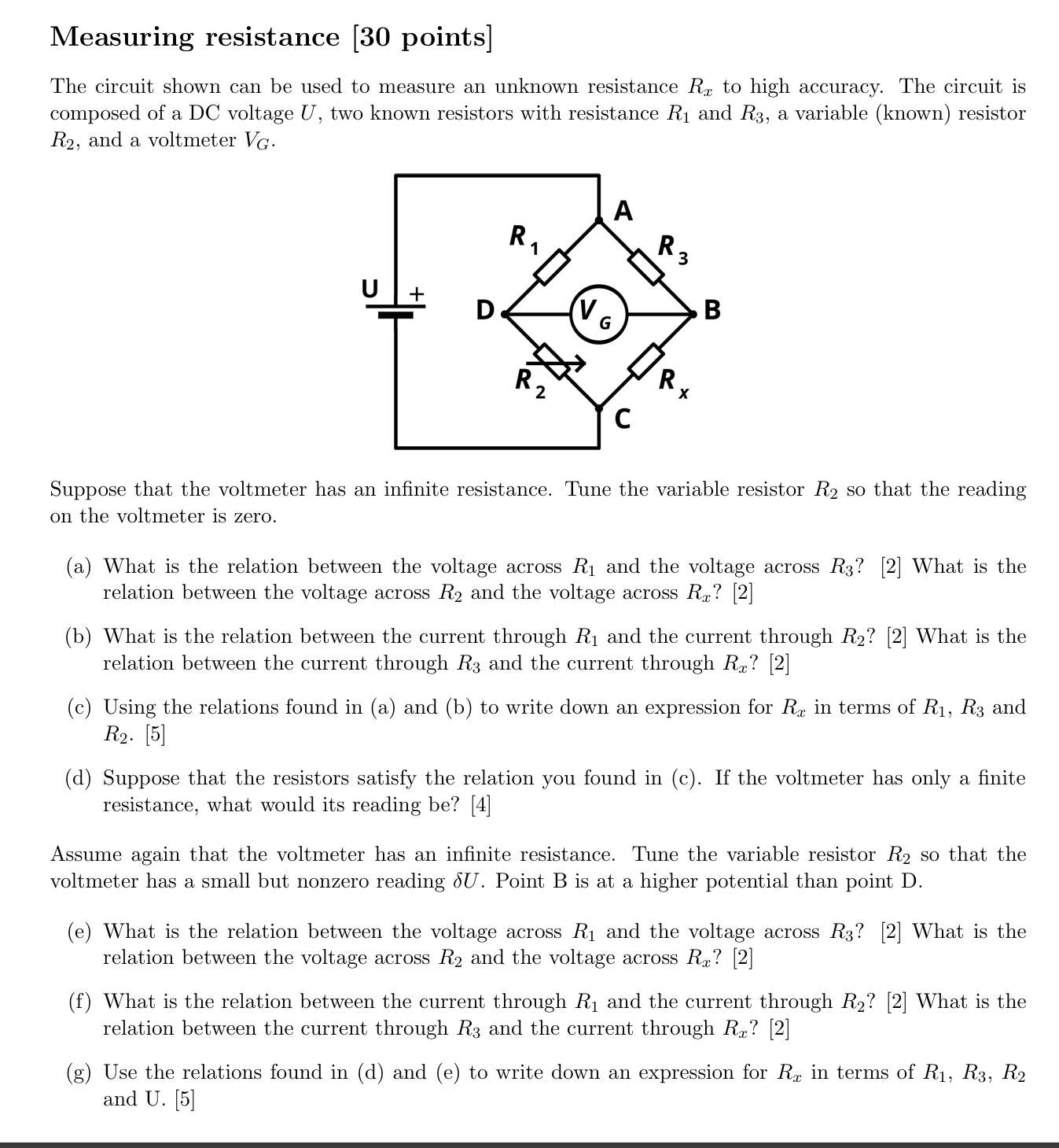 Solved Measuring resistance [30 ﻿points]The circuit shown | Chegg.com