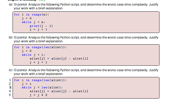 Solved your work with a brief explanation. for i in | Chegg.com