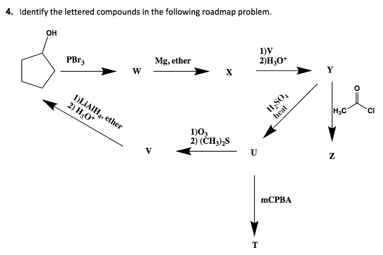 Solved 4. Identify the lettered compounds in the following | Chegg.com