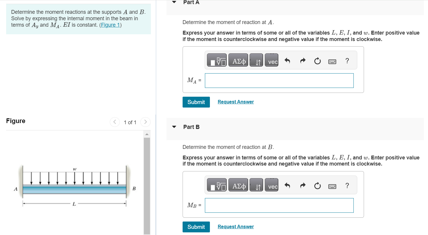 Solved Determine the moment reactions at the supports A and | Chegg.com