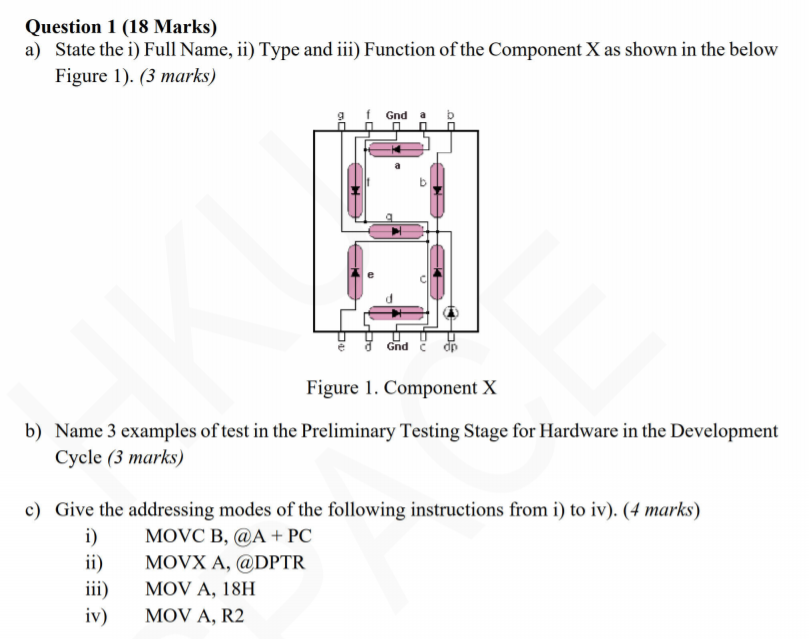 Solved Question 1 (18 Marks) a) State the i) Full Name, ii) | Chegg.com