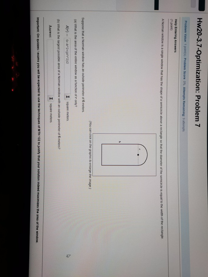 Solved Hw20-3.7-Optimization: Problem 7 Problem Value 1 | Chegg.com