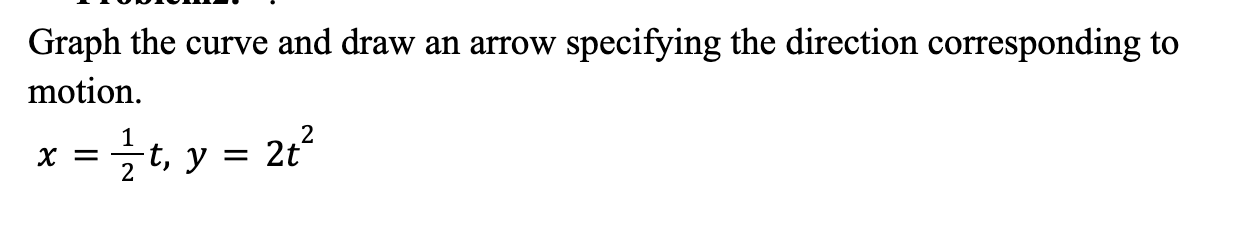 Solved Graph the curve and draw an arrow specifying the | Chegg.com