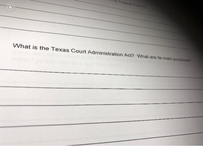 Solved ts Ovanal P What is the Texas Court Administration | Chegg.com
