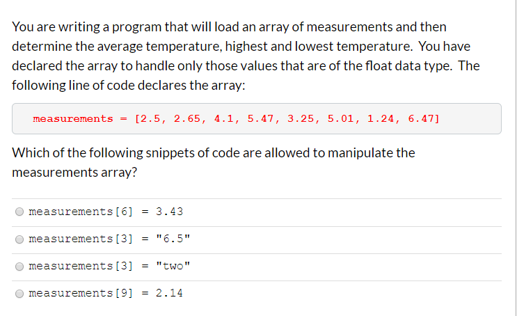 Solved You are writing a program that will load an array of | Chegg.com